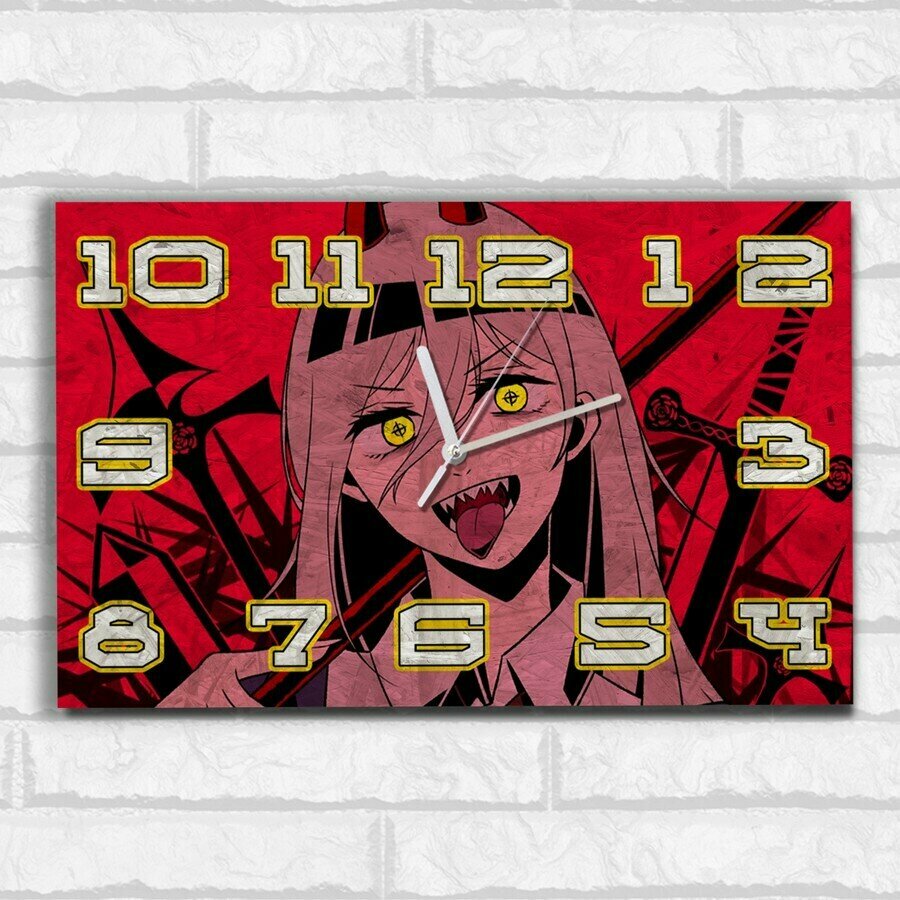 Настенные бесшумные часы ОСП, аниме Chainsaw Man - 4508