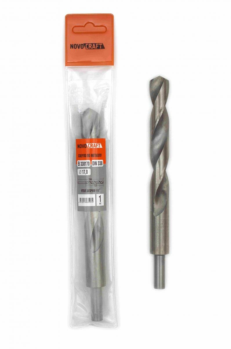 Сверло по металлу 17,0 мм Novocraft Sand хвостовик 10 мм, DIN 388, уп. 1 шт.