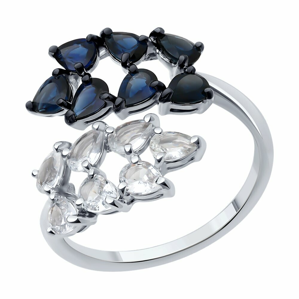 Кольцо, белое золото, 585 проба, сапфир