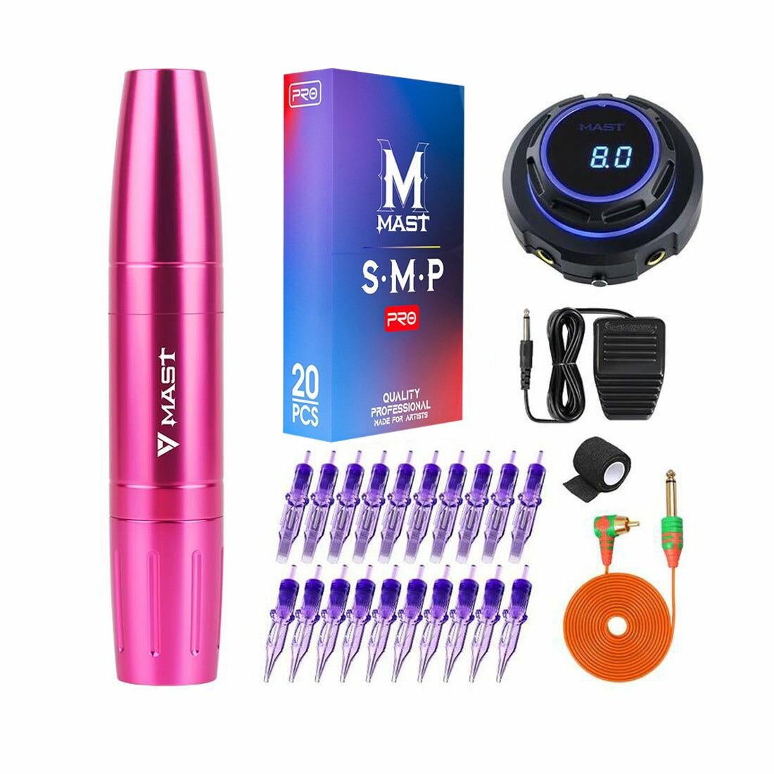Набор для тату и татуажа Mast Magi PM Pink с блоком Halo Power