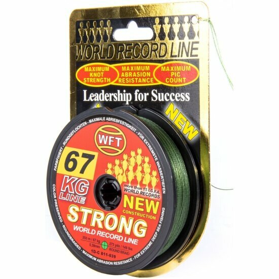 Леска плетеная Wft KG STRONG Green 250 м, 039 мм