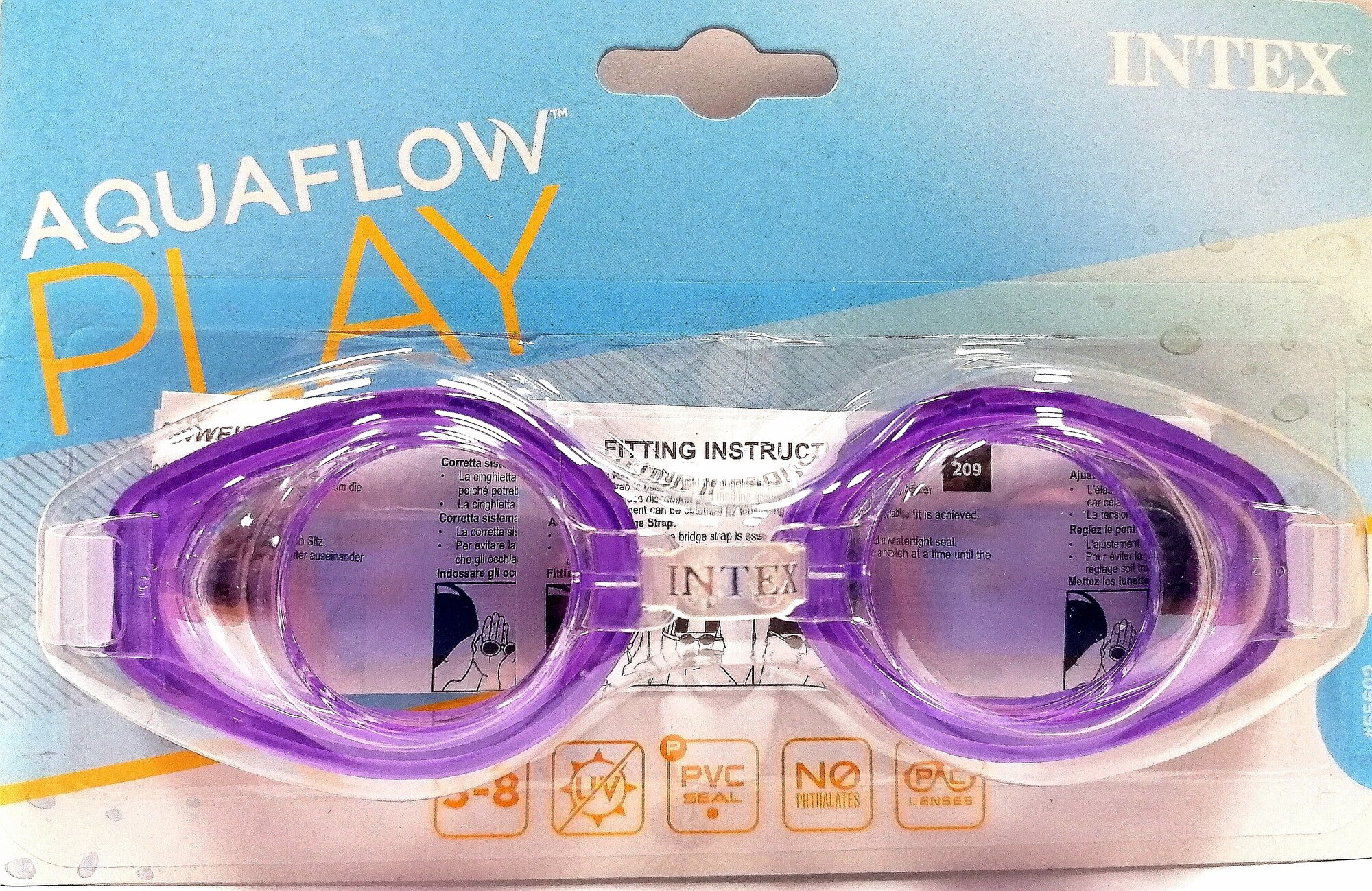 Очки для плавания Intex "Play" 55602 3-8 лет, 3 цвета