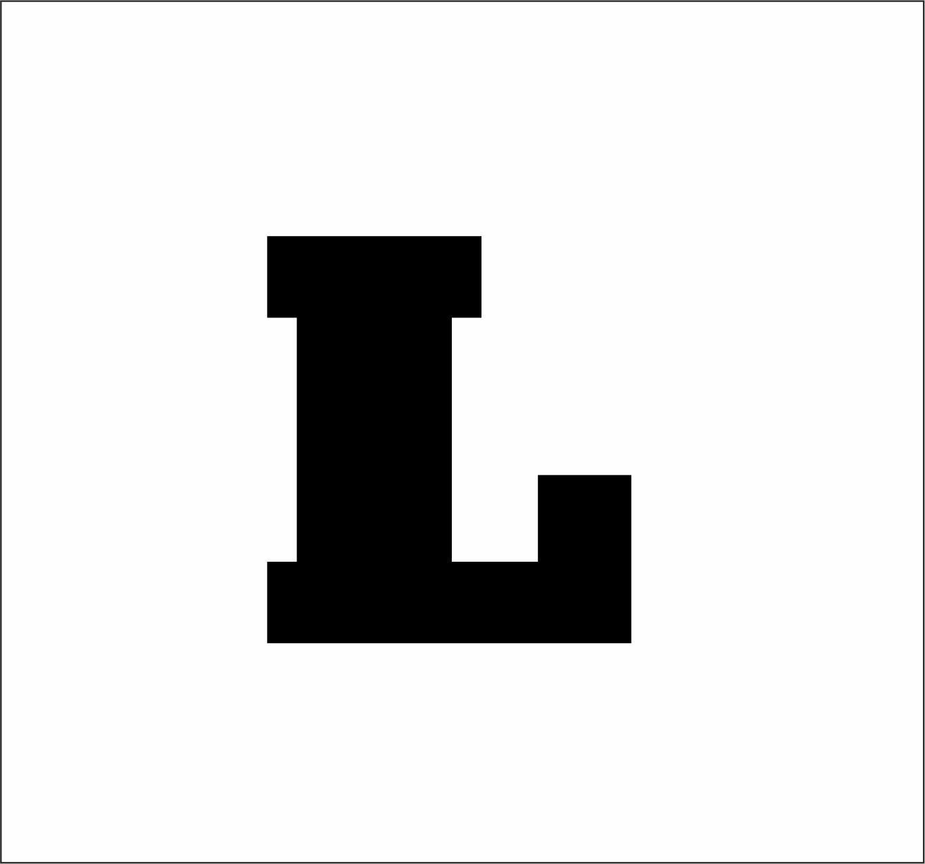 Буква L из ПВХ для вывесок 50 см / шрифт 6 черный
