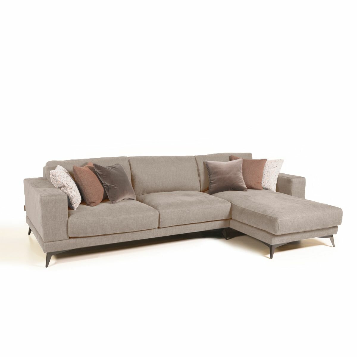 Диван Бергамо правый с оттоманкой в премиальном велюре 2,5м/003