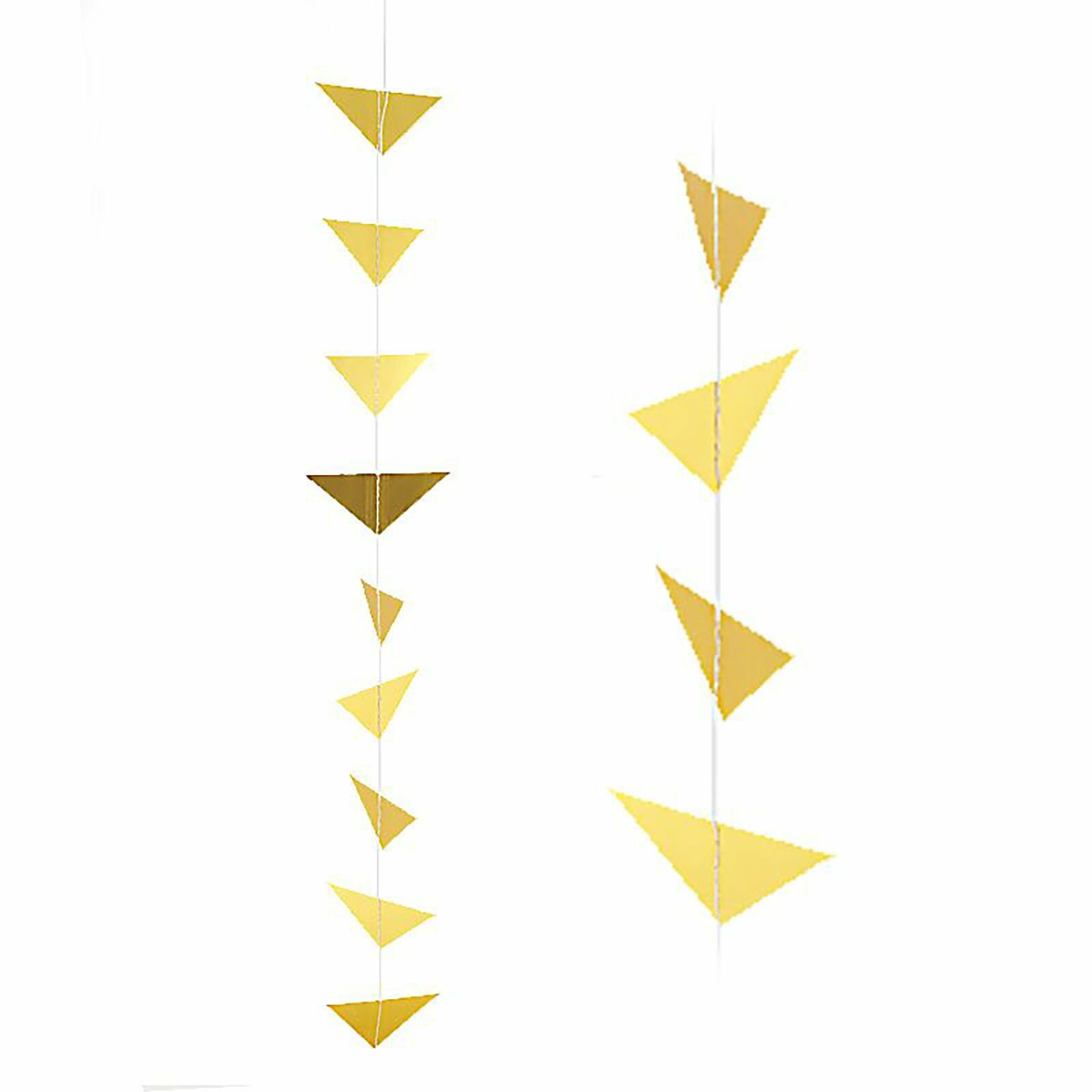 Гирлянда-растяжка "Треугольники" Золото, 2 м, 1 шт. / Веселуха