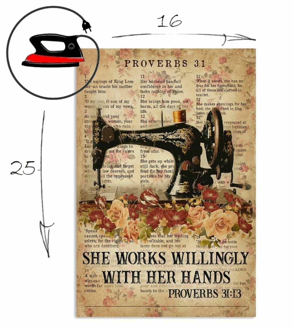 Термотрансфер "Швейная машинка", наклейка на одежду, 16х25