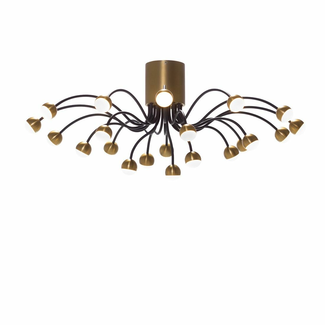 Люстра потолочная LED 63Вт Светильник потолочный светодиодный 21 плафон Pulpo черный/медный Blesslight