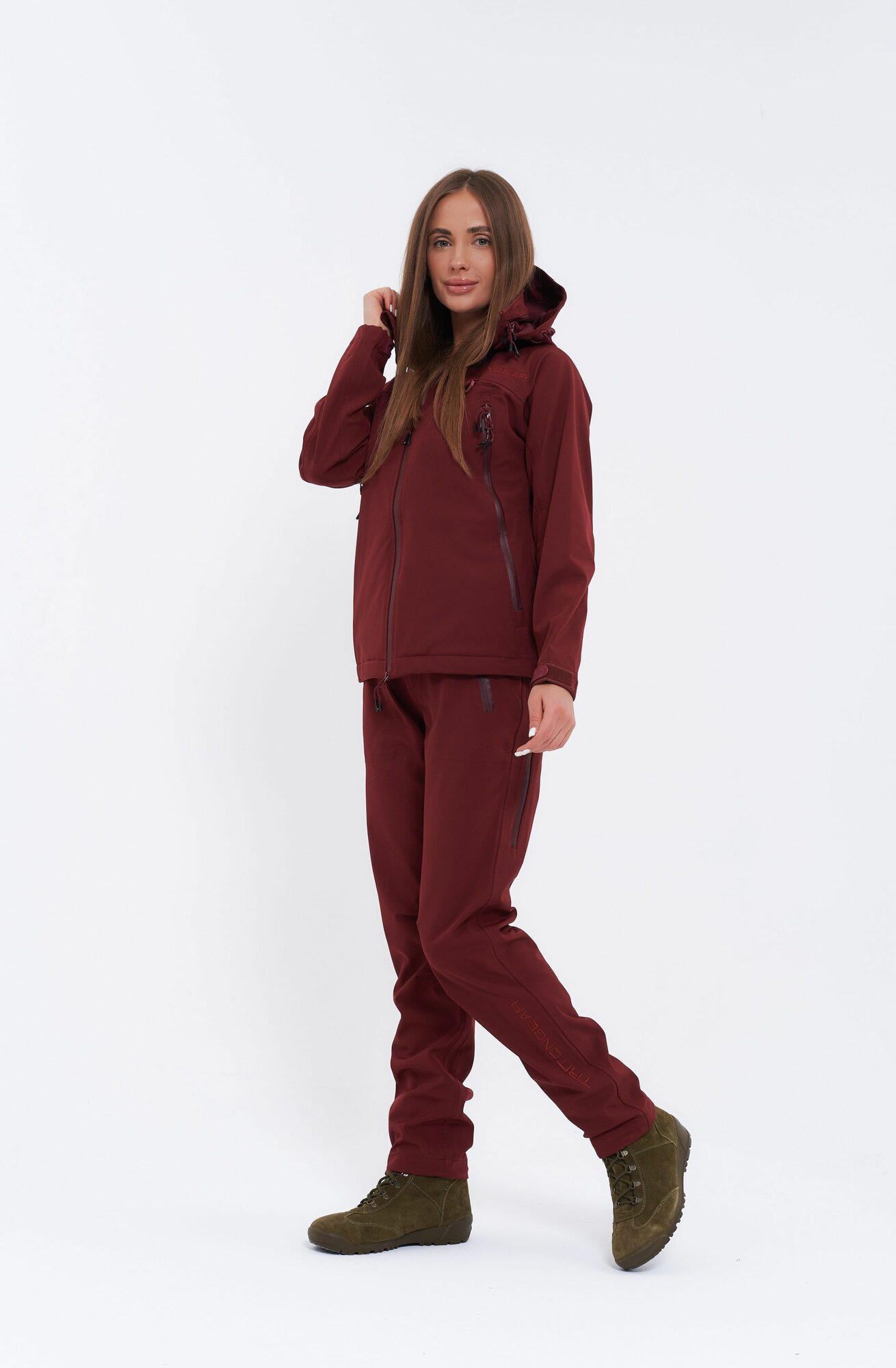 Демисезонный костюм для туризма, охоты и рыбалки "TRITON PRO" -5 (SoftShell, Винный) TRITON GEAR Размер 52-54 Рост 170-176