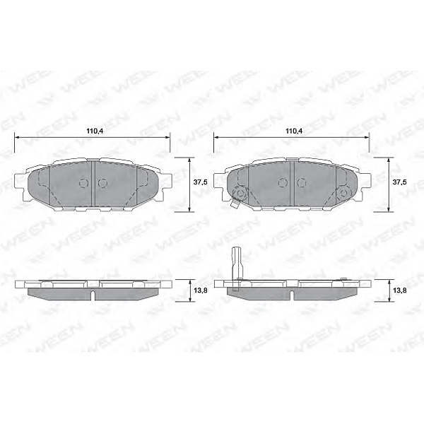 WEEN 151-2336 (26696AG010 / 26696AG030) тормозные колодки дисковые задние Subaru (Субару) Forester (Форестер)