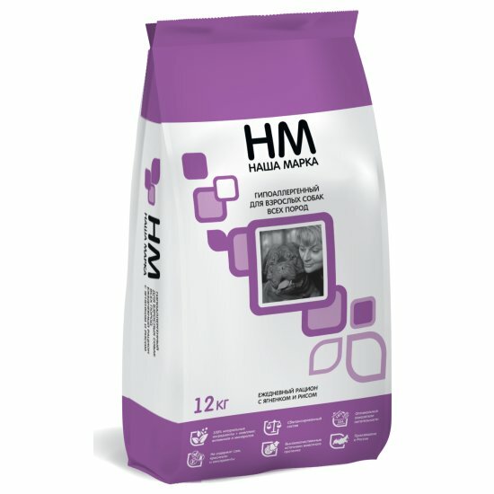 Корм сухой для взрослых собак Наша Марка с ягненком и рисом 12кг