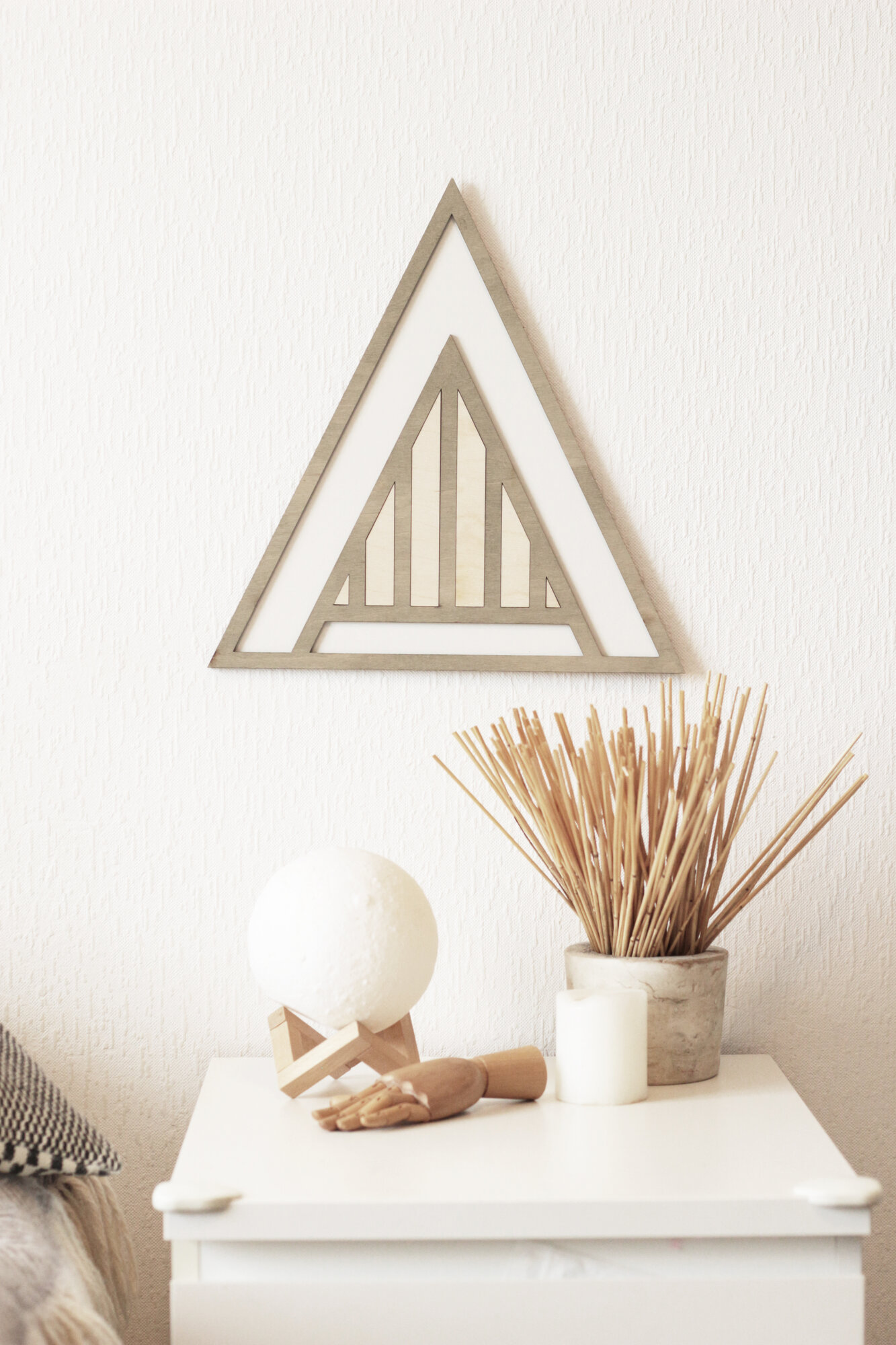 Бохо панно - декор Треугольник на стену в скандинавском стиле