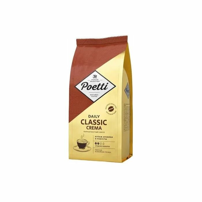 Poetti Кофе в зернах Daily Classic Crema, 1000 г