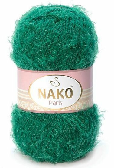 Пряжа Paris (Nako), изумруд - 3440, 40% акрил, 60% полиамид, 5 мотков, 100 г, 245 м.