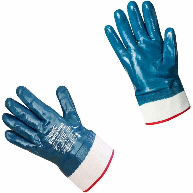 Перчатки защитные STRONGSHELL арт.28-401 полное нитрилов. покрытие крага р10