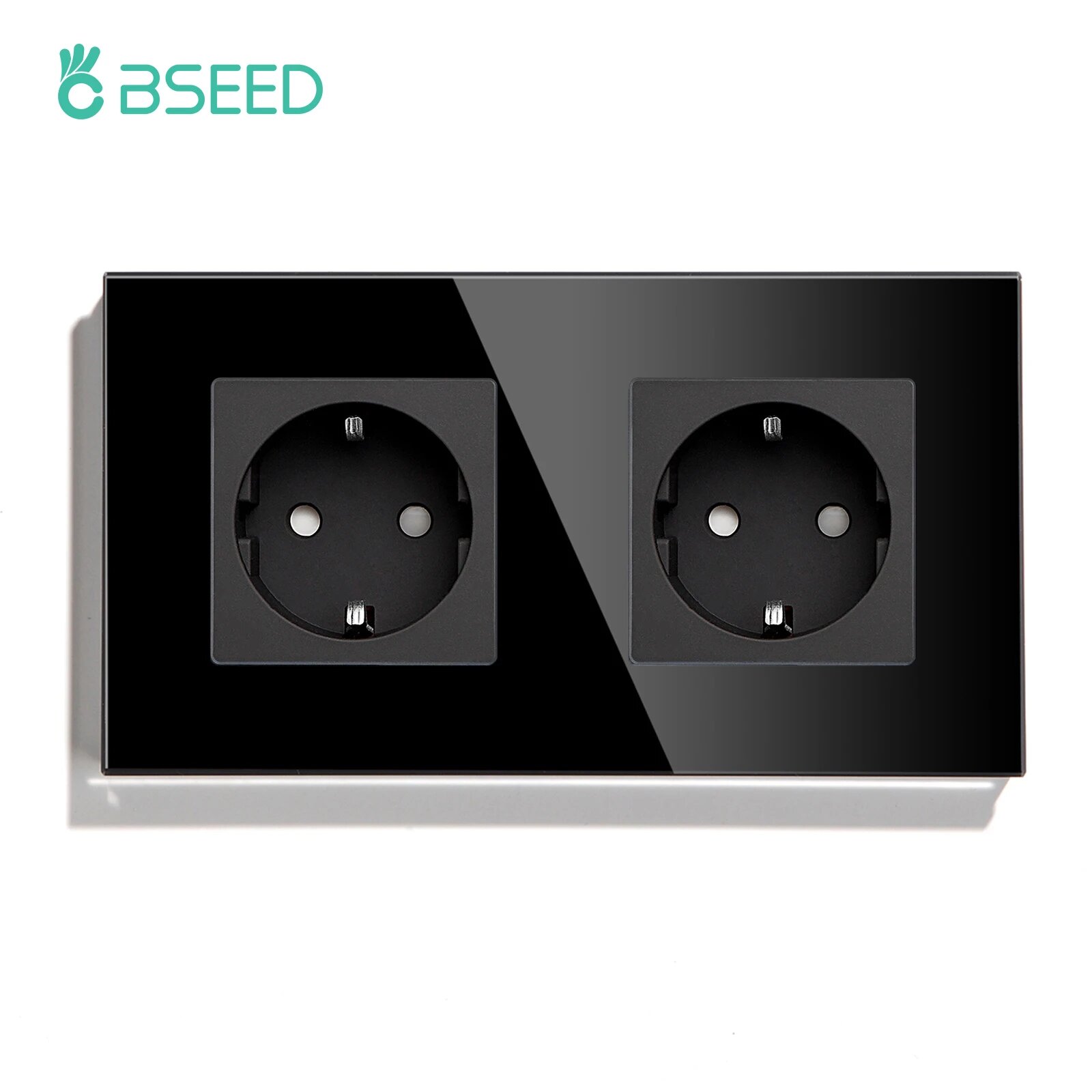 Сенсорные выключатели BSEED 1/2/3 Gang черные Double Socket