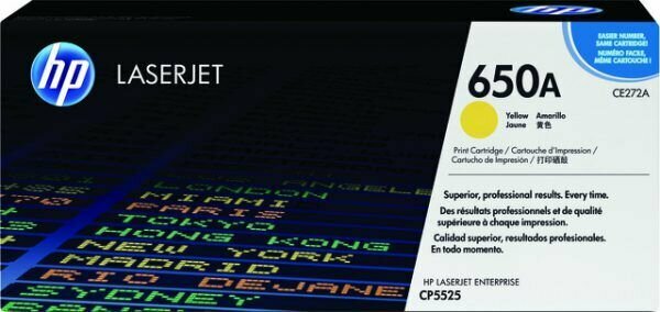 Картридж для лазерного принтера HP 650A Yellow (CE272A), официальная гарантия