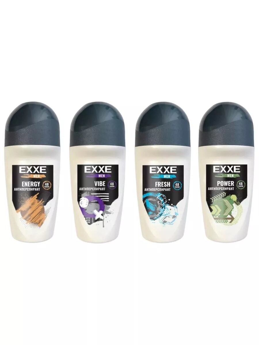 Антиперспирант EXXE, мужской, ролик, без солей алюминия, 4 шт, 150мл