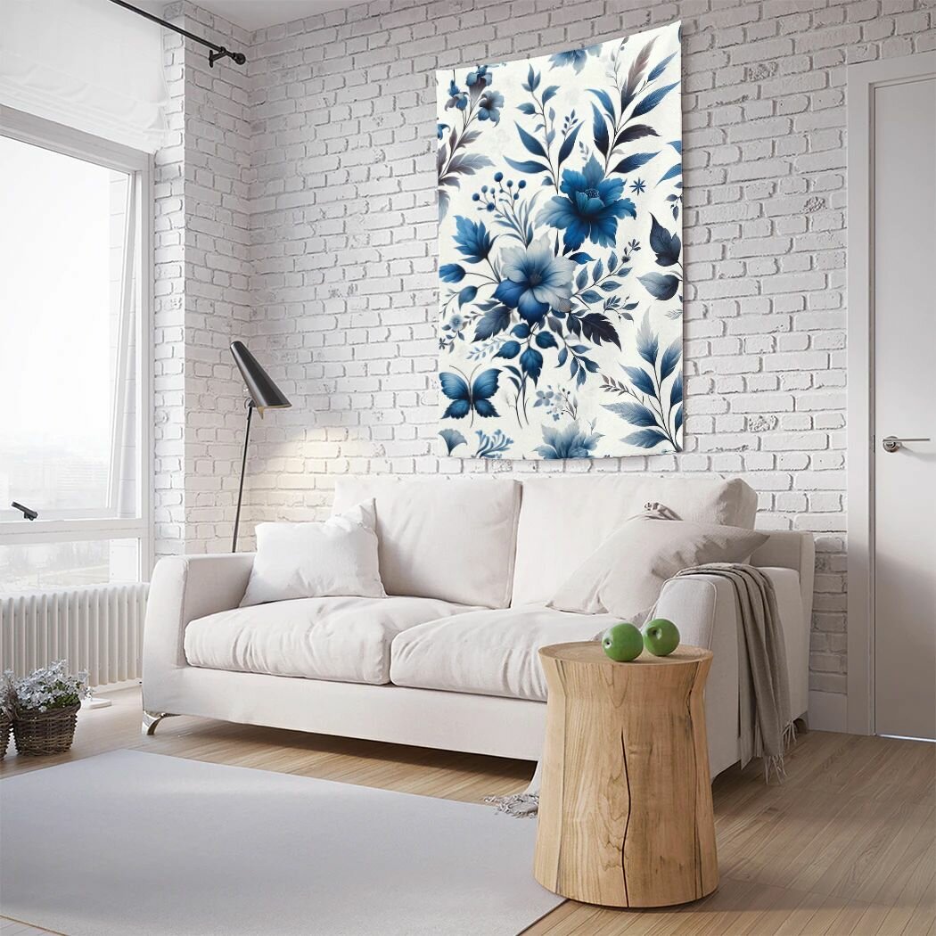 Вертикальное фотопанно на стену JoyArty "Мотивы гжели", из ткани, 150х200 см