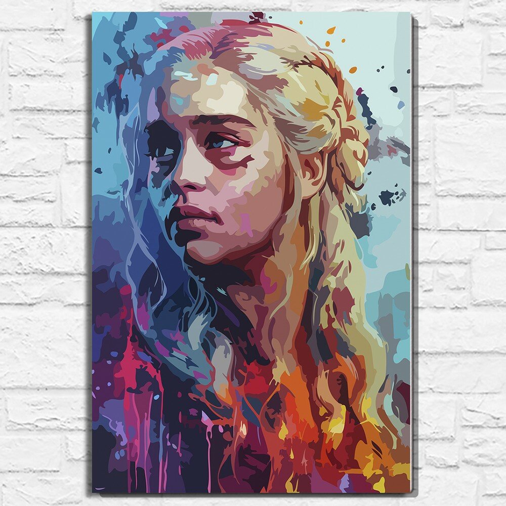 Картина по номерам на холсте Daenerys Targaryen (сериал Игра престолов, GOT, Game of thrones) - 15701 60x40 В