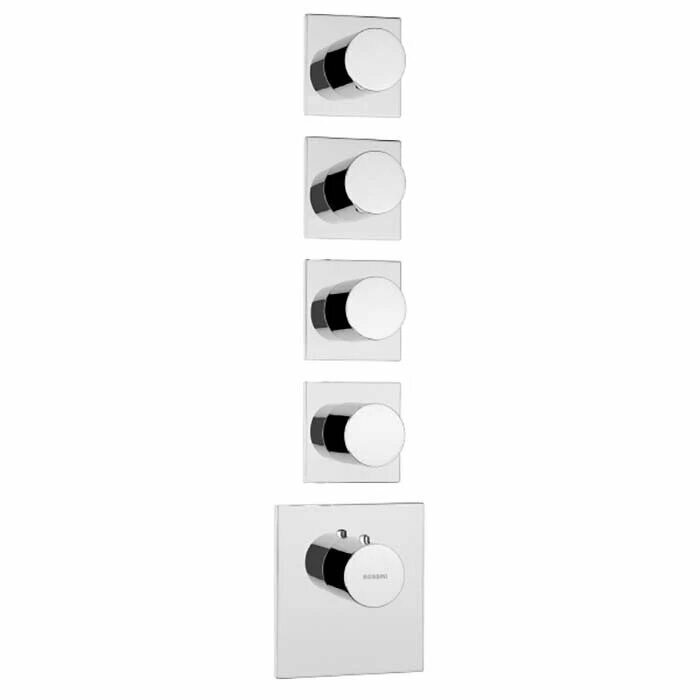 Bossini Встраиваемая часть термостата с 3 запорными клапанами и дивиатором на 2 выхода, (5 выходов)