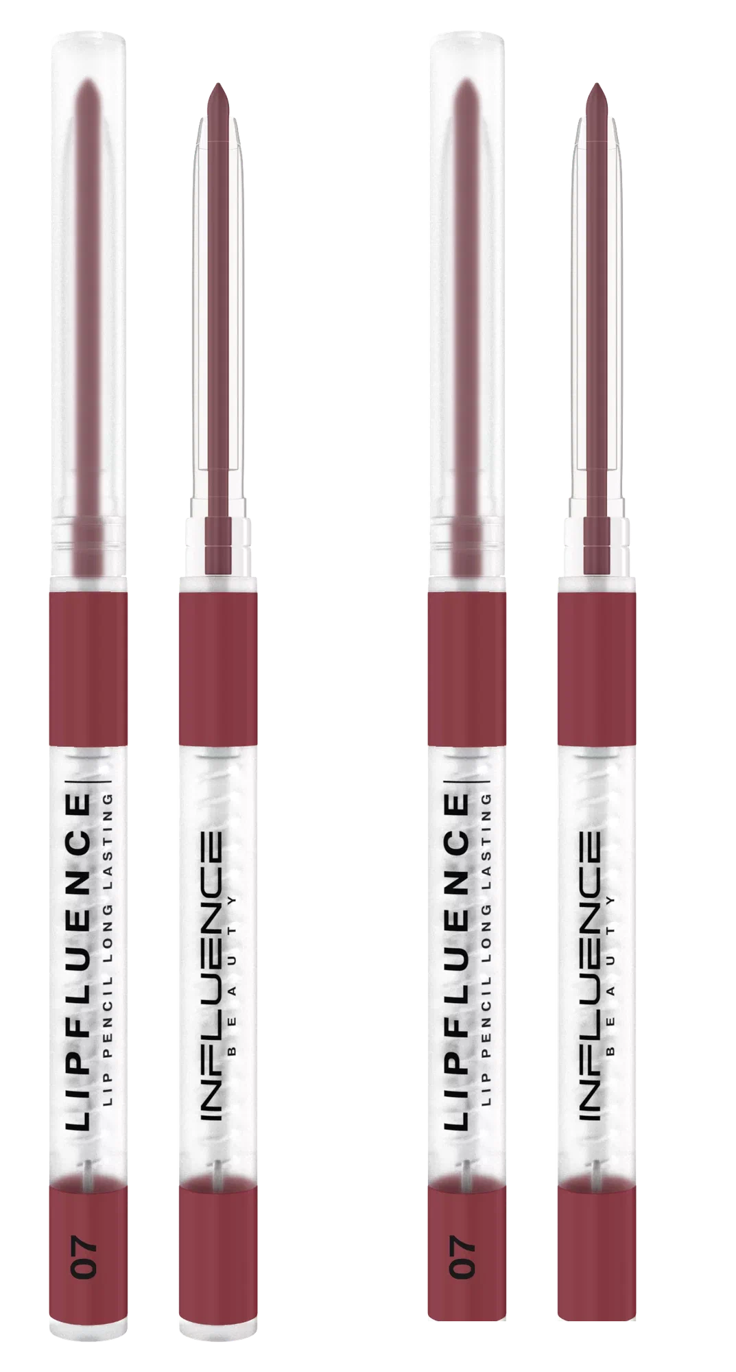 Карандаш для губ автоматический гелевый стойкий Influence Beauty Lipfluence т.07 2 шт