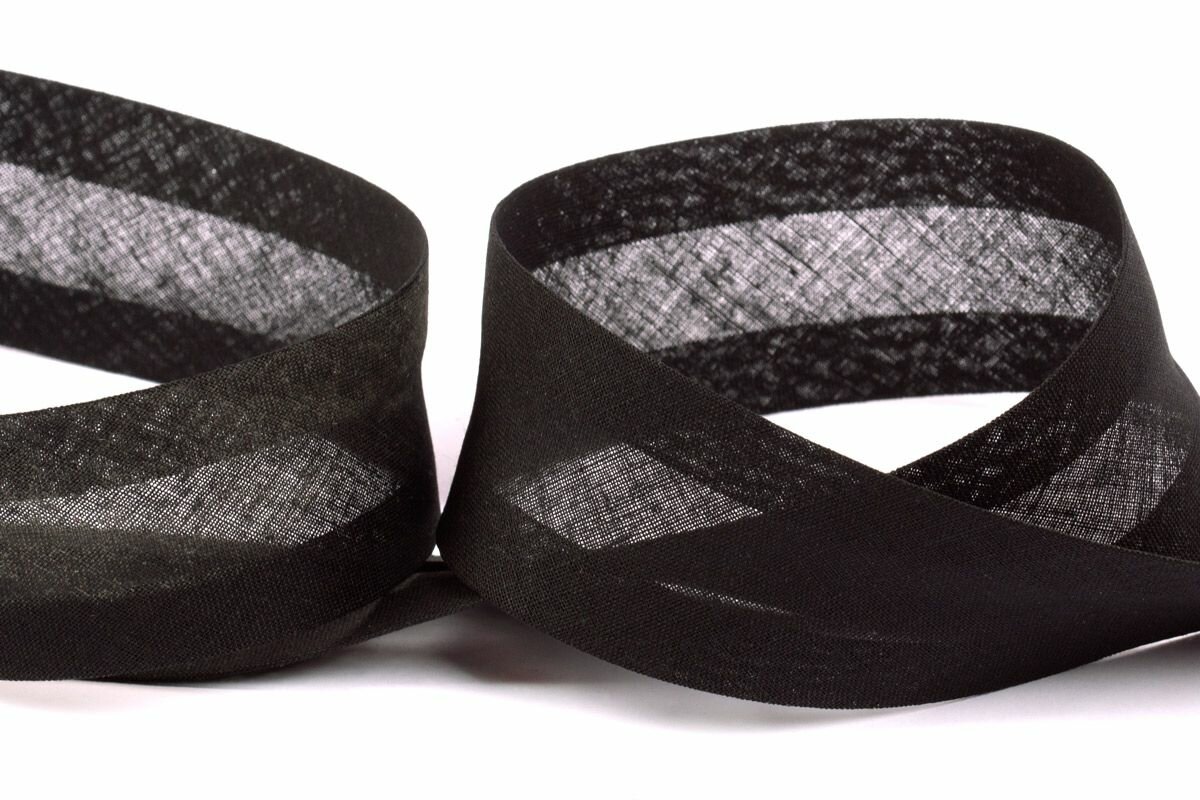 Косая бейка Х/Б "Gamma" GK-40C 40 мм 25 м 1 м _черный(080/081)