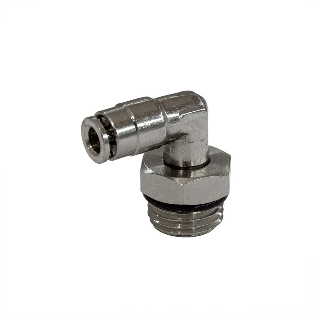 Пневмофитинг цанговый L-образный Cn-L1/4M-4 для полиуретановых и рильсановых трубок, Арт. 5529