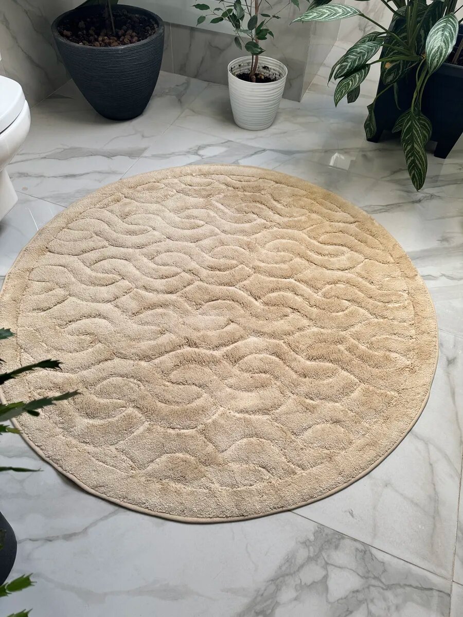 Коврик Natali's Carpets для ванной и туалета, на пол, 100х100 см Турция