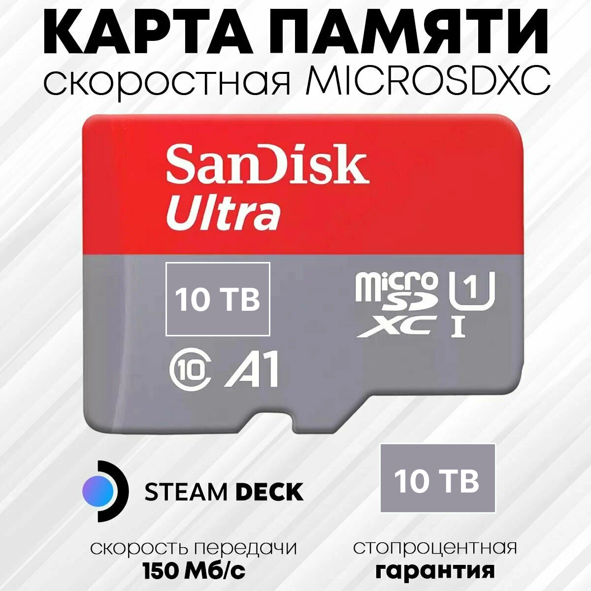 Карта памяти SanDisk Ultra 10TB MicroSDXC для Steam Deck
