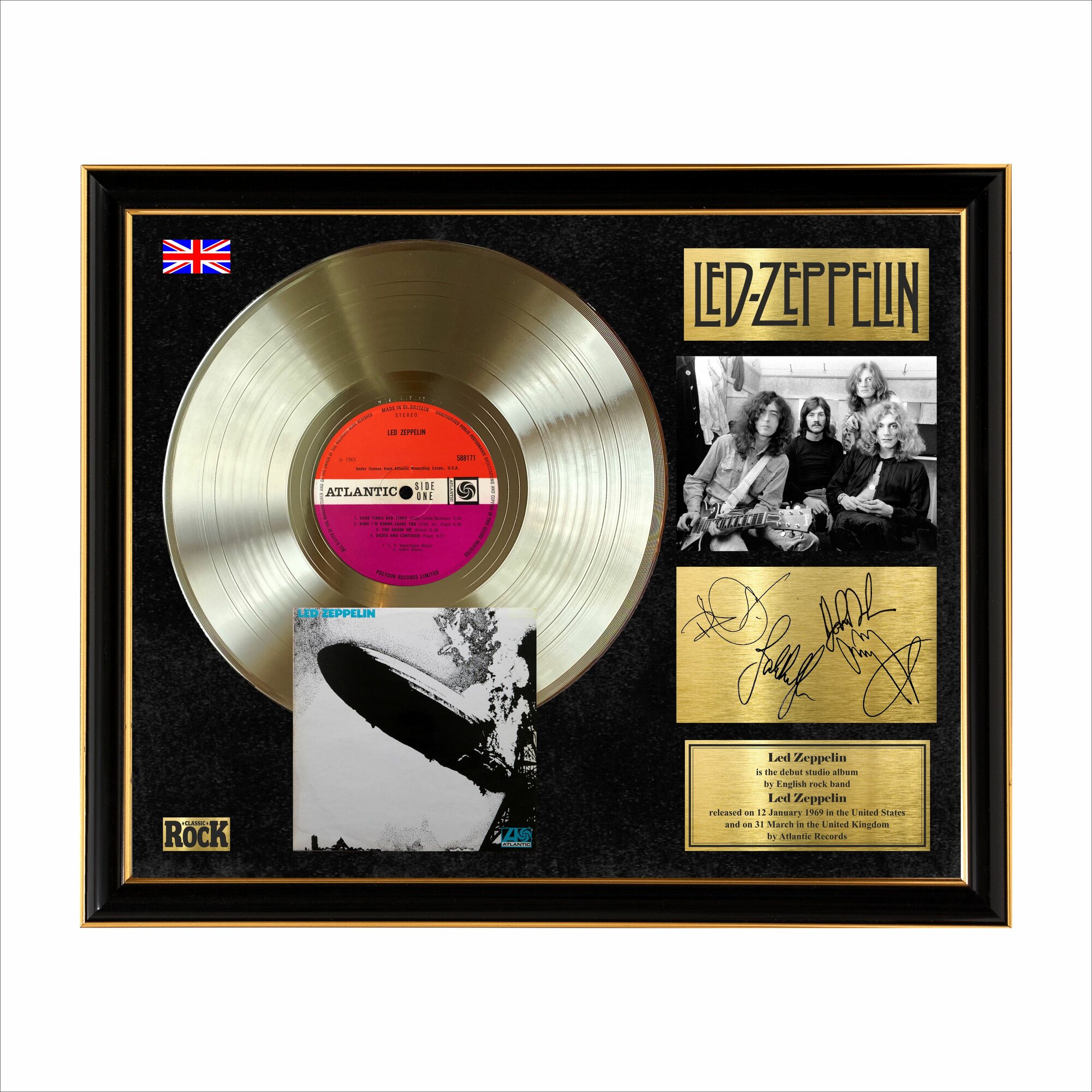 Картина в рамке с пластинкой Led Zeppelin
