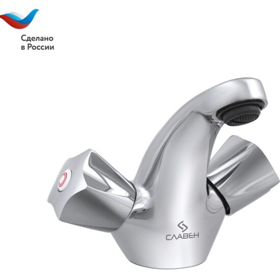 Смеситель для раковины Славен Город СЛ-ДВ-Е10 Е-серия к/затв лит/изл гайка