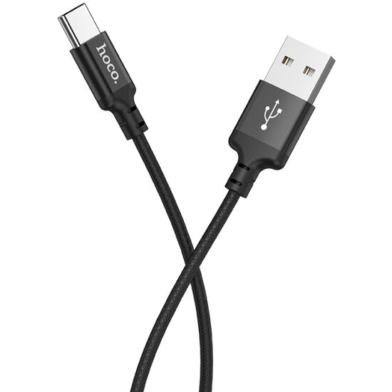 Кабель USB2.0 Hoco AM/Type-C, 2А, X14, 2м, черный