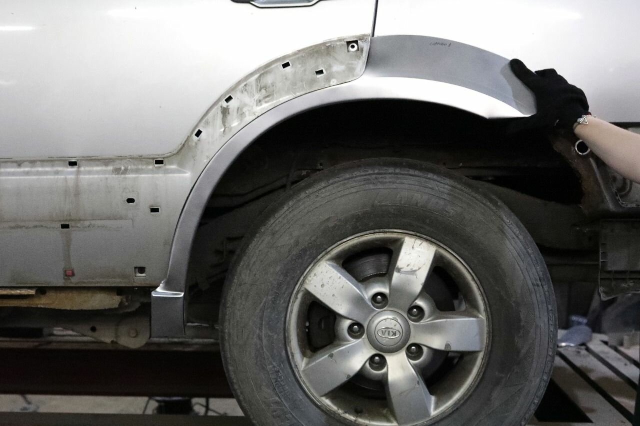 Арки ремонтные задние комплект для Kia Sorento 1 BL (Киа Соренто 1), холоднокатаная сталь 0.8 мм