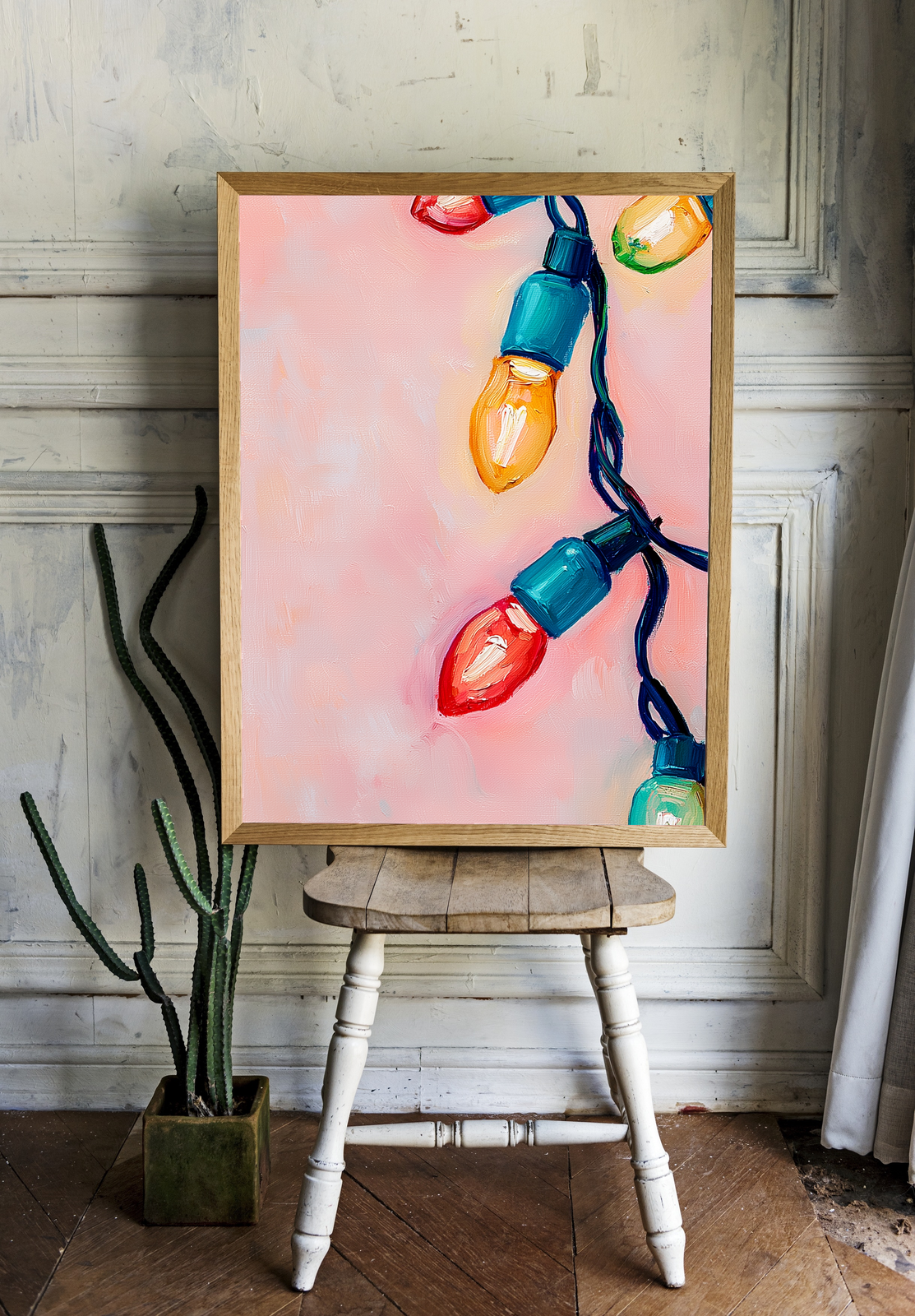 Постер "Новогодние гирлянды фон" 50x70 см в подарочном тубусе