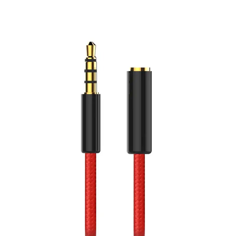 JianHan аудио AUX кабель 3,5 мм BlackRed(M2F), 2M