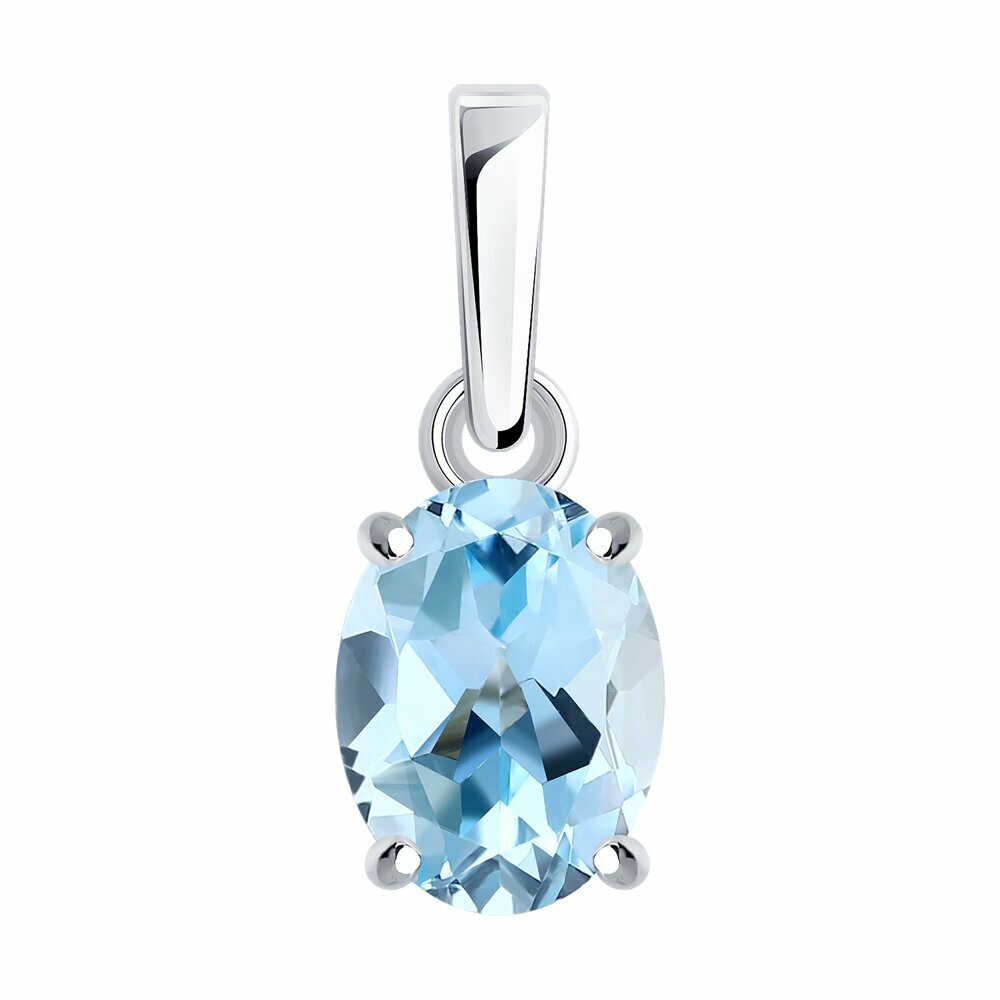 Подвеска, серебро, 925 проба, родирование, топаз