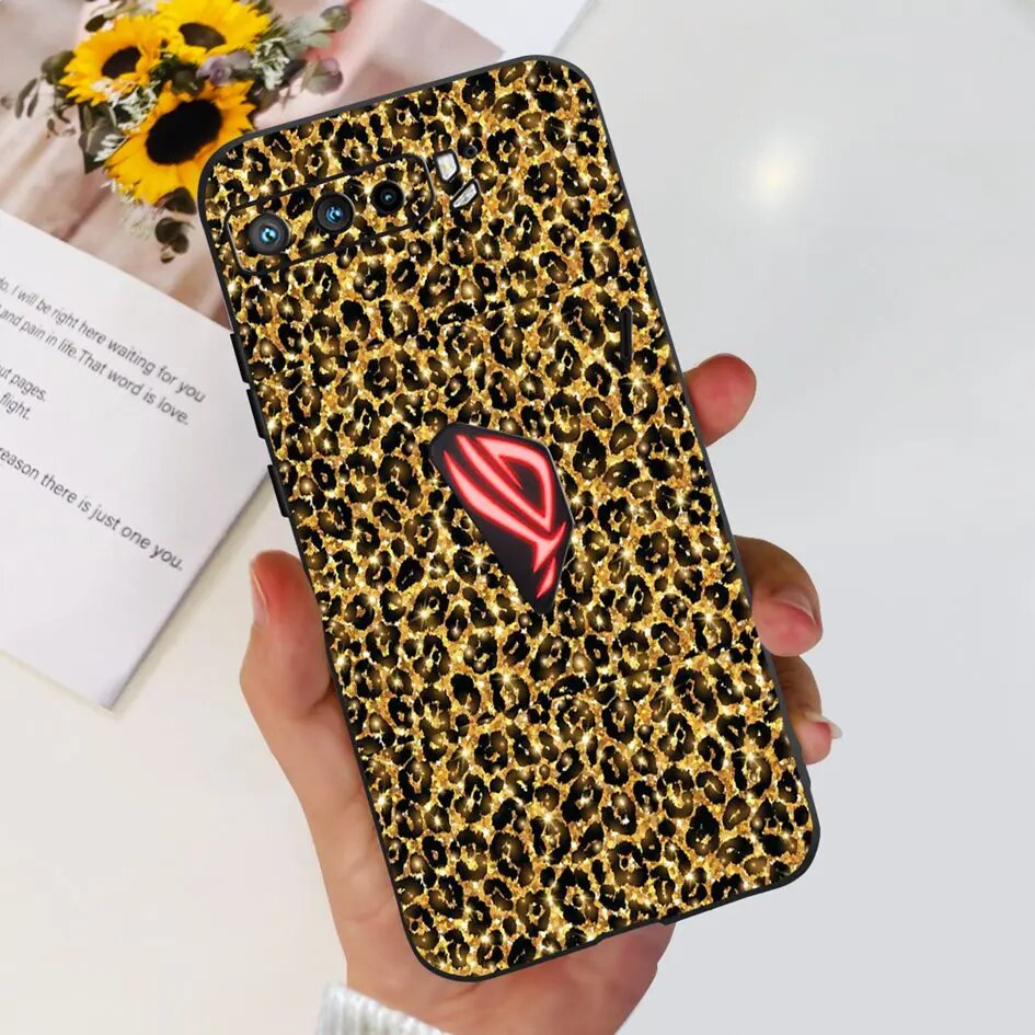 Чехол Asus ROG Phone 6/3/5, леопардовый, силикон