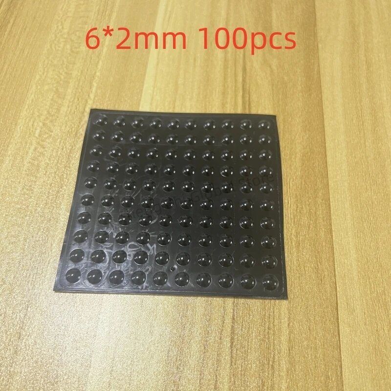 Силиконовые накладки мебельные 6x2 мм, черные, 100 шт.