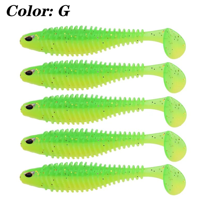 Проleurre Силиконовые мягкие приманки Shad 5 шт. Зеленый, G