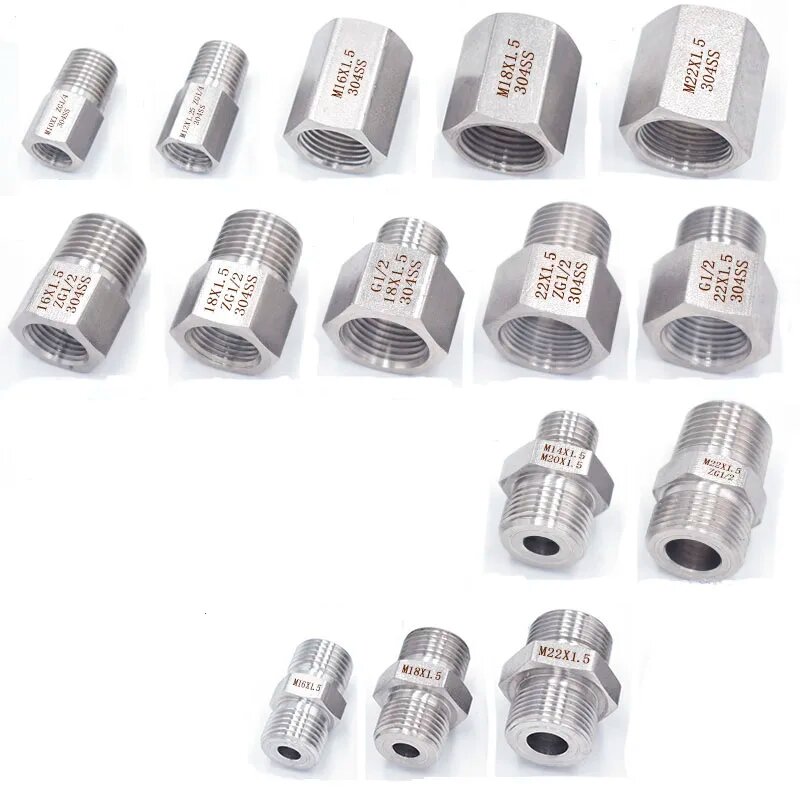 Переходники из нержавеющей стали 304 M10-M22 M10 x 1 F to 1l4 M