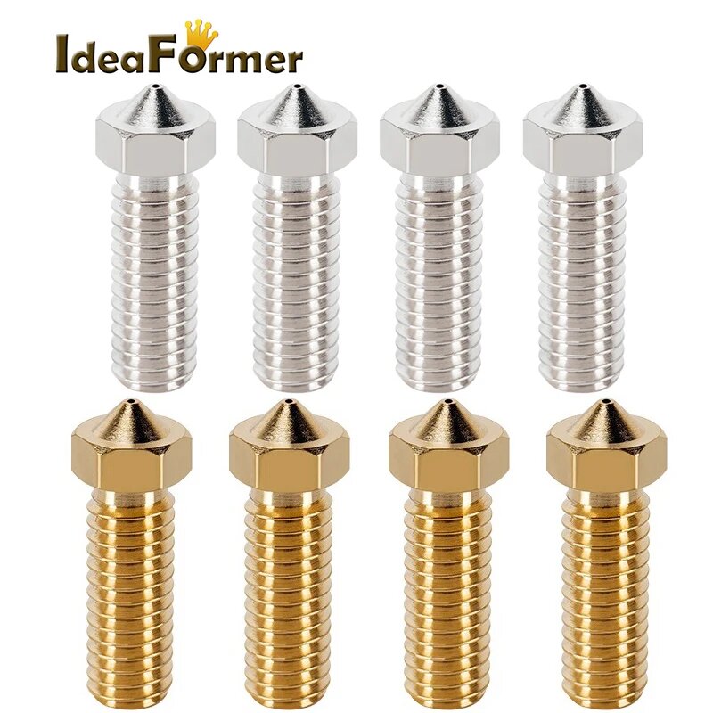 Сопла для 3D-принтера IdeaFormer 0.4mm, 4шт латунь/4шт нержавеющая сталь