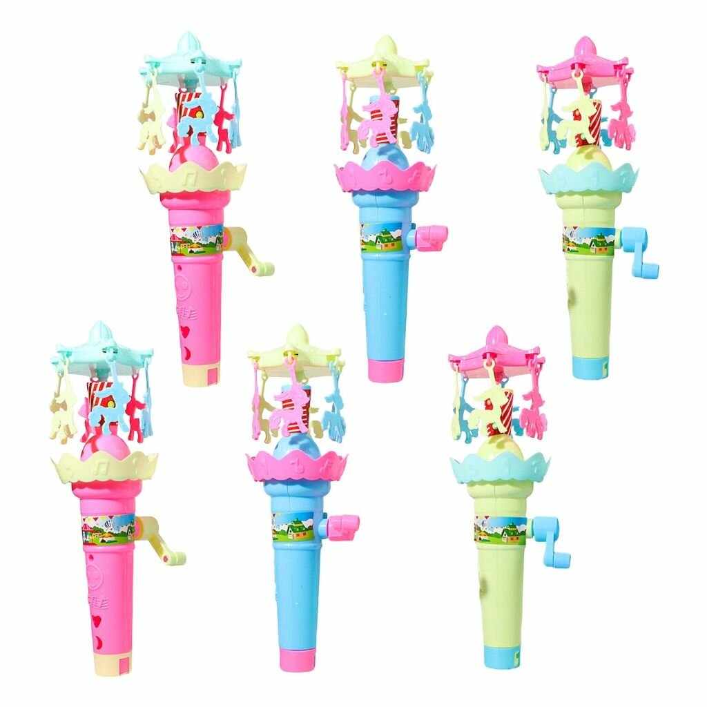 Детская карусель с ручным приводом и светодиодами (случайный цвет)