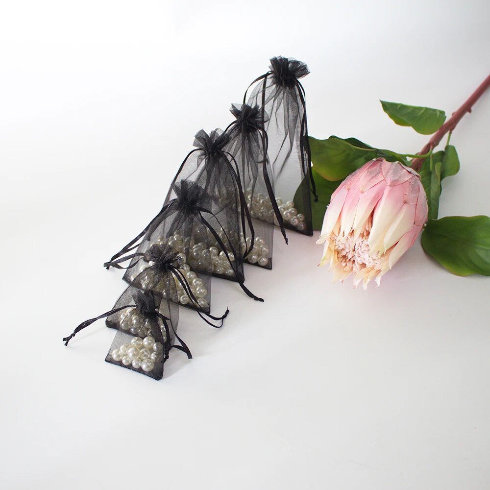 Мешочки из органзы LUKENI 50 шт. Черный, 10X15, black