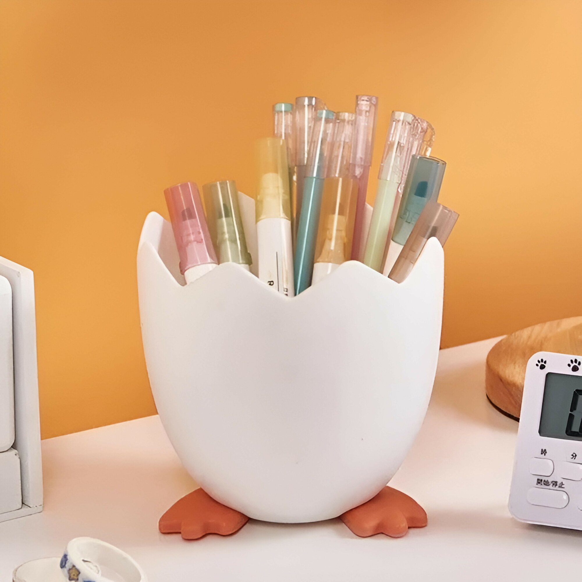 Органайзер настольный, подставка для канцелярии Egg Стойка для хранения детских цветных карандашей и маркеров 4 комплекта