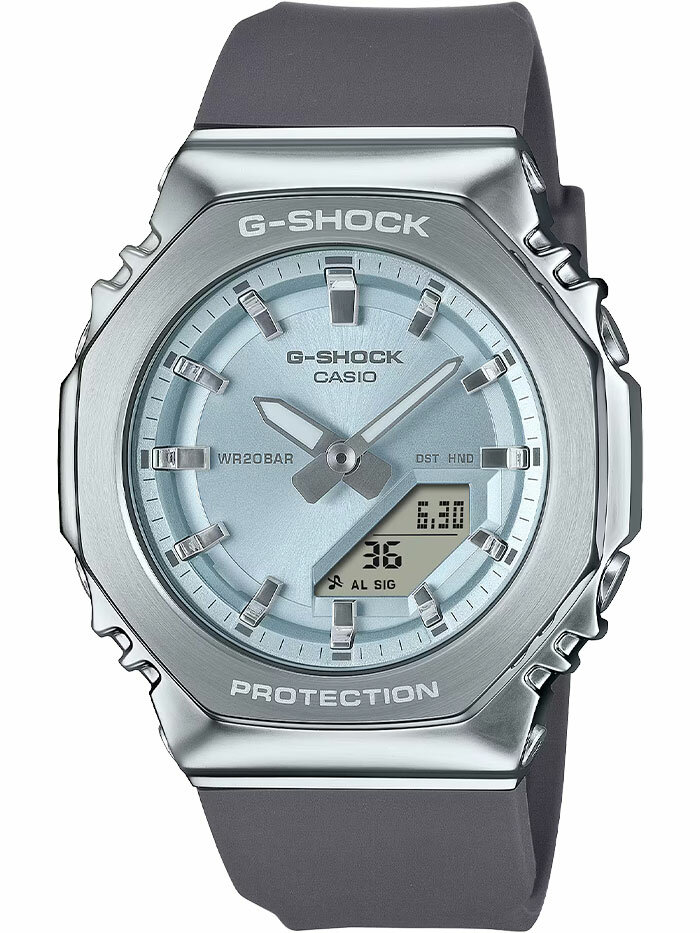 Наручные часы CASIO G-Shock, серый, голубой, серебряный — фото 1
