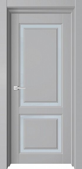 Межкомнатная Дверь Verda Скай Серый Бархат со Стеклом Сатинато 2000х800мм (Полотно 1шт) / Верда.