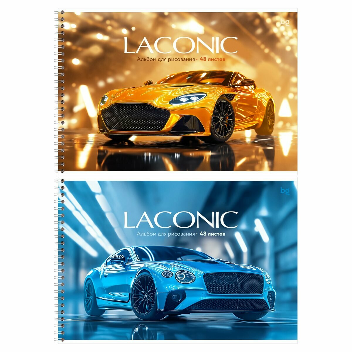 Альбом для рисования А4, 48л BG "Laconic" (100 г/кв. м, спираль, выб. лак) (АР4гр48_вл 08650), 4шт.