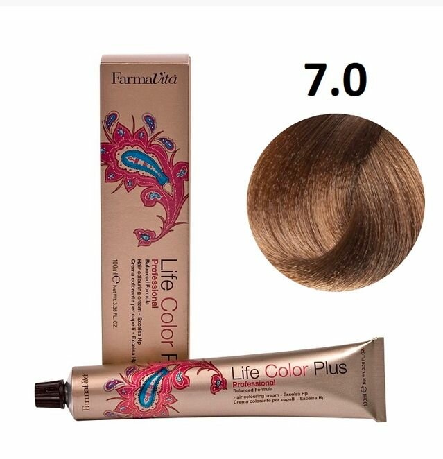 Крем-краска для волос Farmavita Life Color Plus 7.0 блондин, 100 мл