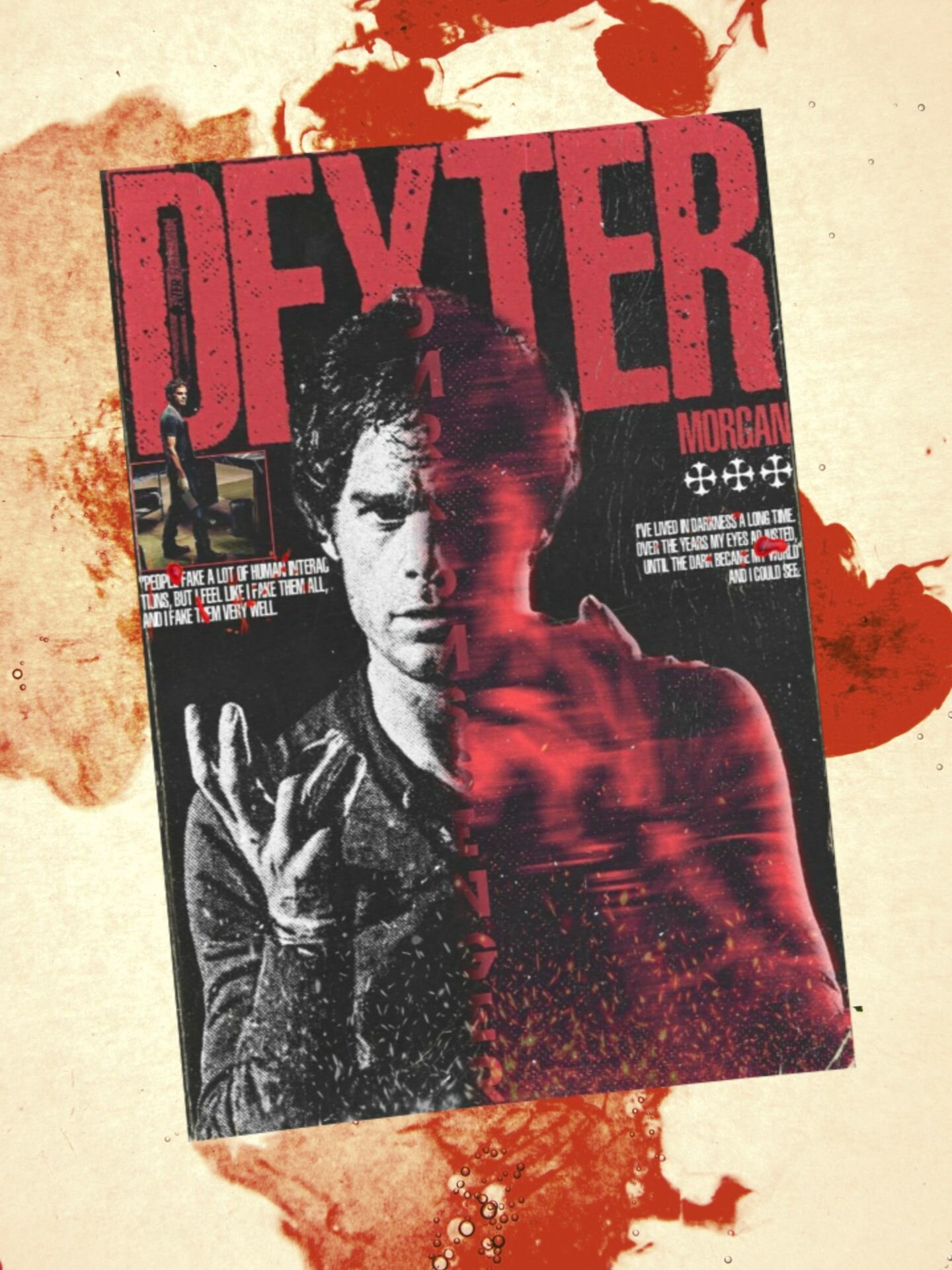 Постер "Декстер" в стиле pinterest, формат А3, 297 х 420 мм, глянцевый