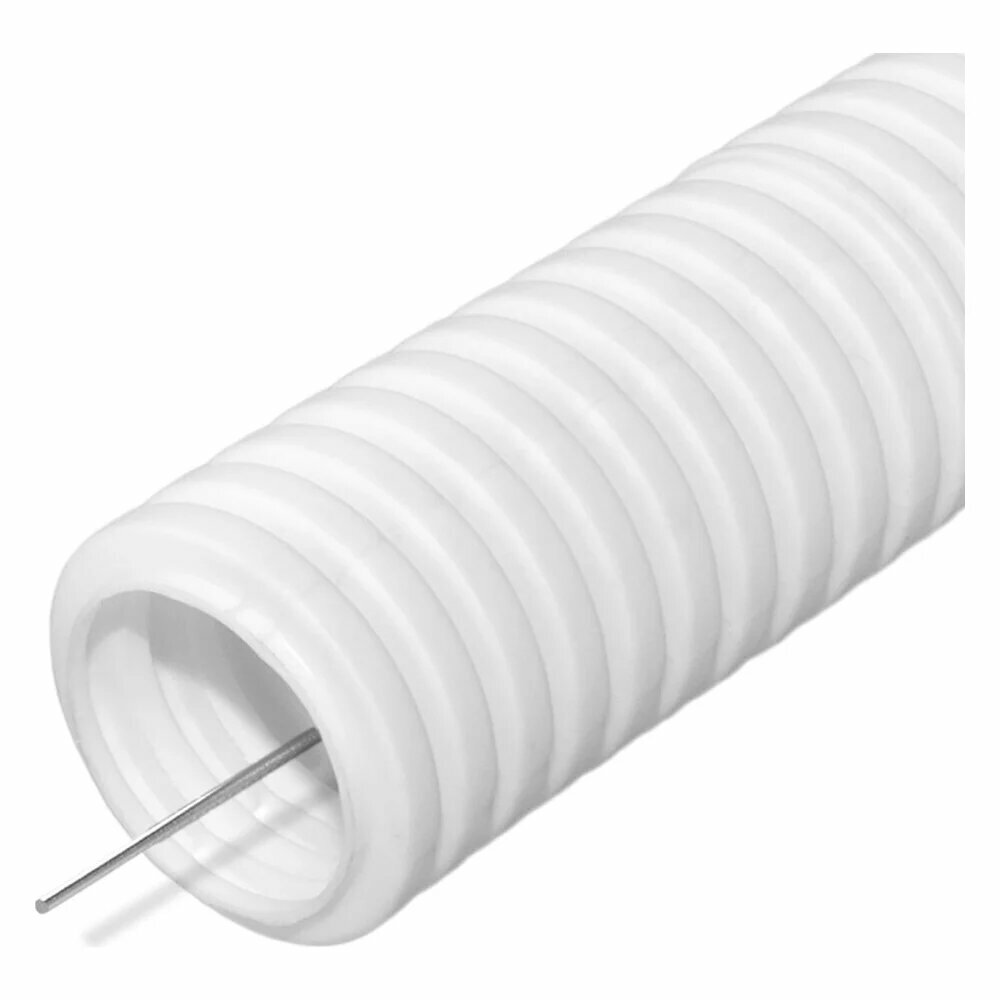 Промрукав Труба гофрированная ПЛЛ тяжелая безгалогенная HF негорючая НГ белая с/з д16 100м PR02.0239